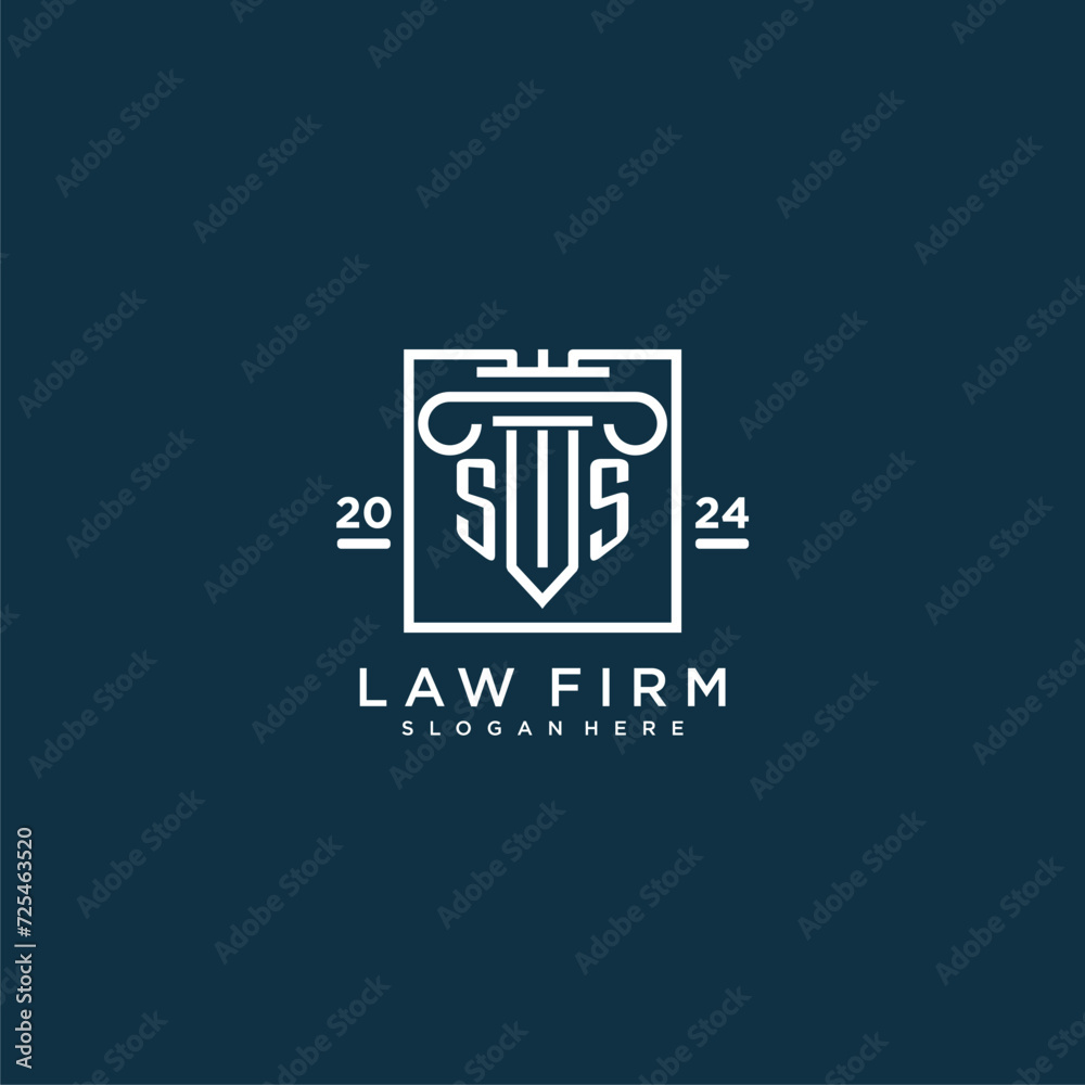 SS initial monogram logo for lawfirm with pillar design in creative ...