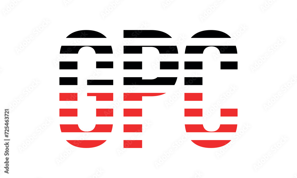 GPC three initial letter iconic line negative space minimal logo design ...