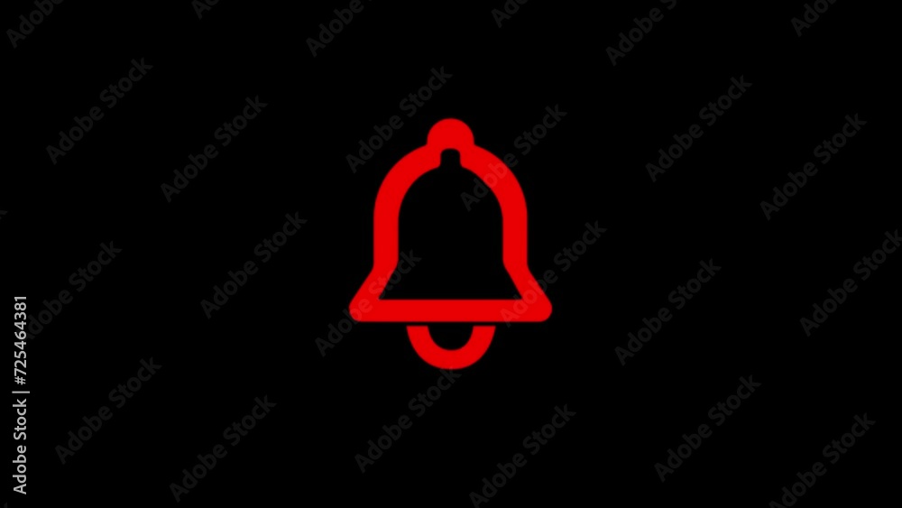 Notification Bell icon with black screen. black screen template of red ...