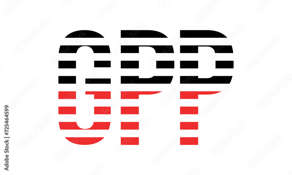 GPP three initial letter iconic line negative space minimal logo design ...