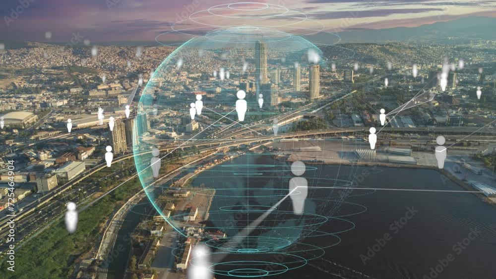 Smart city IOT internet of thing ICT digital technology futuristic ...