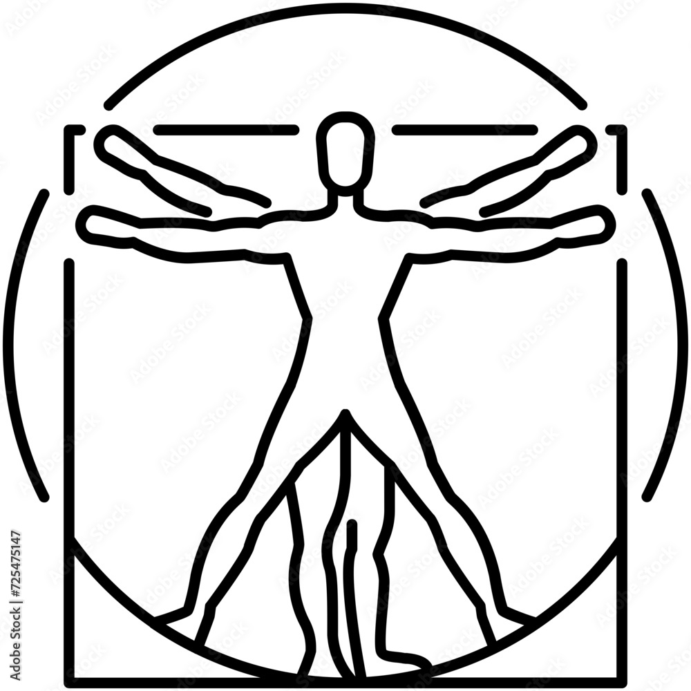 Vecteur Stock Vitruvian man: Vitruvian Man, Leonardo da Vinci ... Vecteur Stock Vitruvian man: Vitruvian Man, Leonardo da Vinci ...