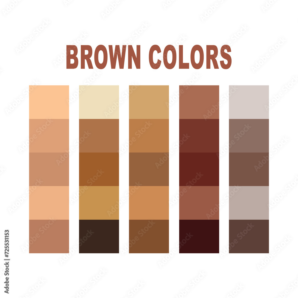 Brown Color Guide Palette. Catalog Samples cream and brown. Metal color ...