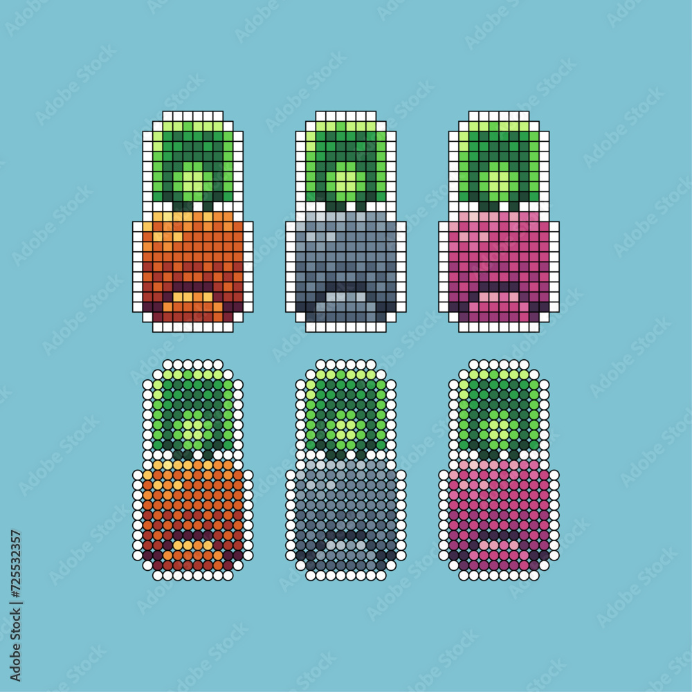 Pixel art sets icon of money envelope variation color. Money gift icon ...