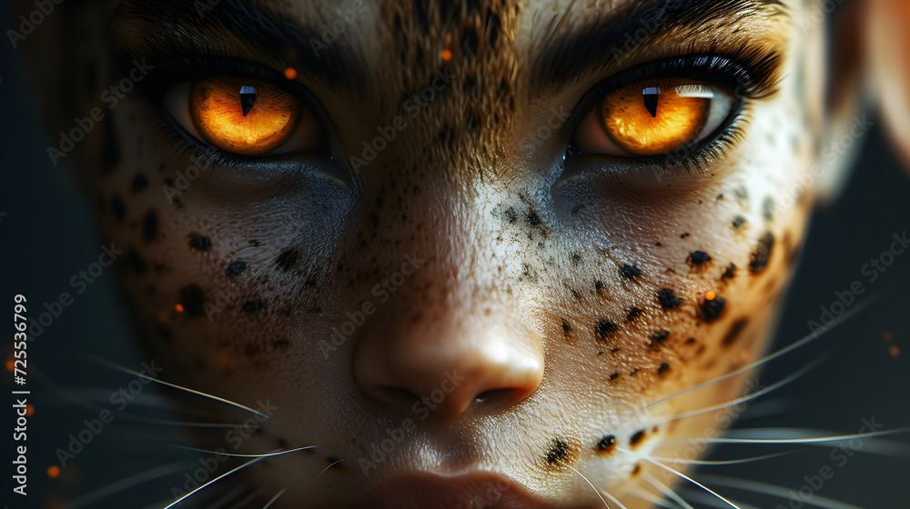 Genetically modified fantasy beautiful woman who is part human and part ...