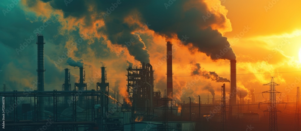 Chemical waste discharge from industrial pipes at a complex, impacting ...