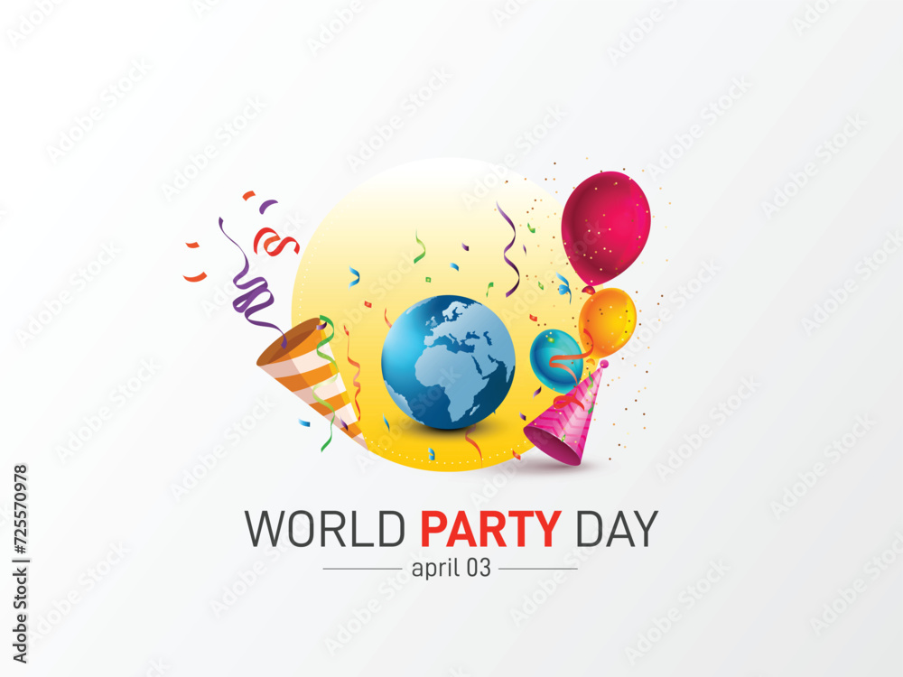 World Party Day. Birthday party background vector illustration. party ...