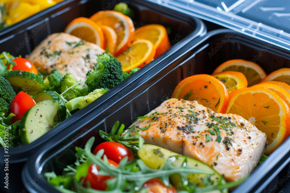 Assortment of healthy food dishes. Top view. Overhead shot of multiple ...