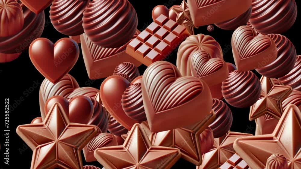Chocolate animation background video, Chocolate candy and balls ...