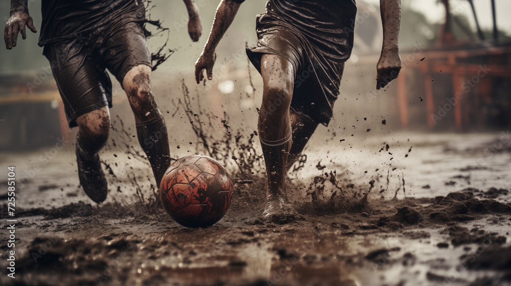 Soccer players in action, kicking soccer balls, sports collage soccer ...