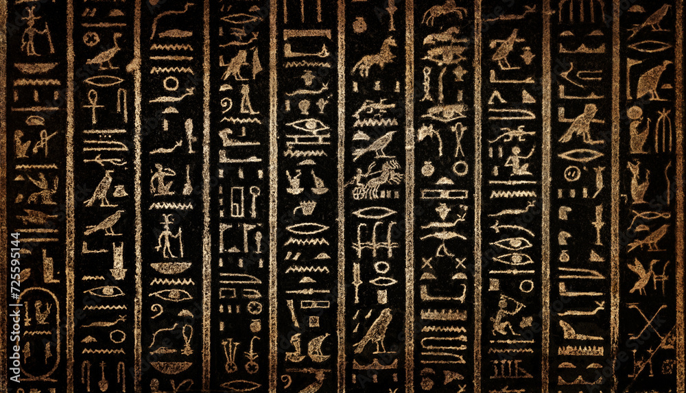 Poster Old Egyptian hieroglyphs on an ancient background – Wall Art ...