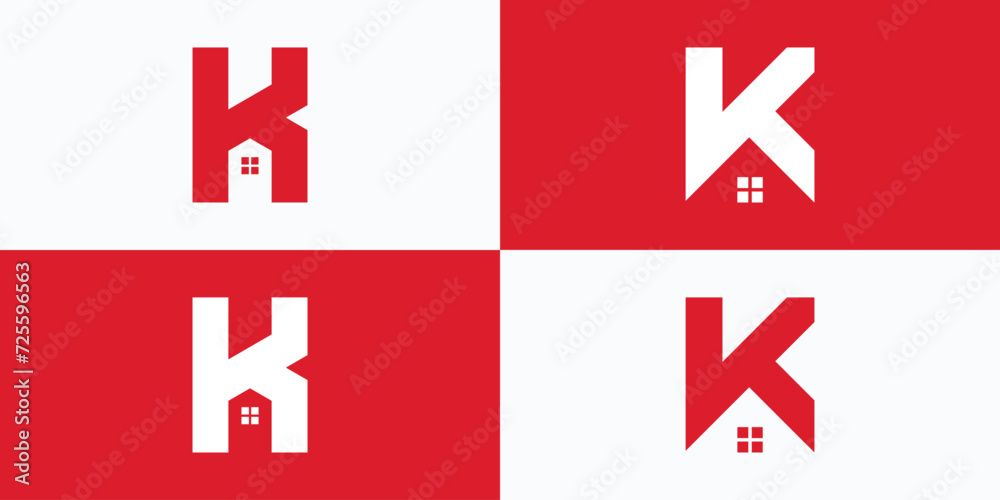 Collection of vector logo designs for the letter K in the shape of a ...