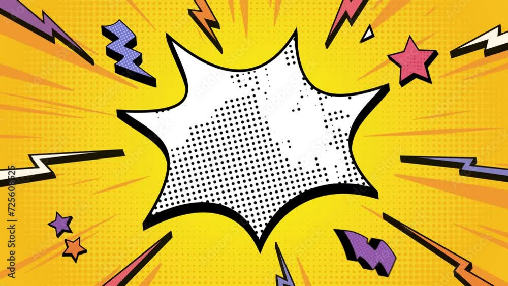 Abstract Comic Book Background Cartoon. Motion poster. 4k animated ...