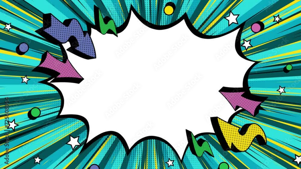 Abstract Comic Book Background Cartoon. Motion poster. 4k animated ...