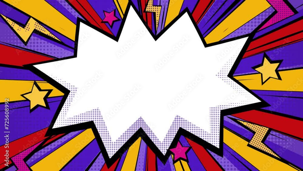 Abstract Comic Book Background Cartoon. Motion poster. 4k animated ...