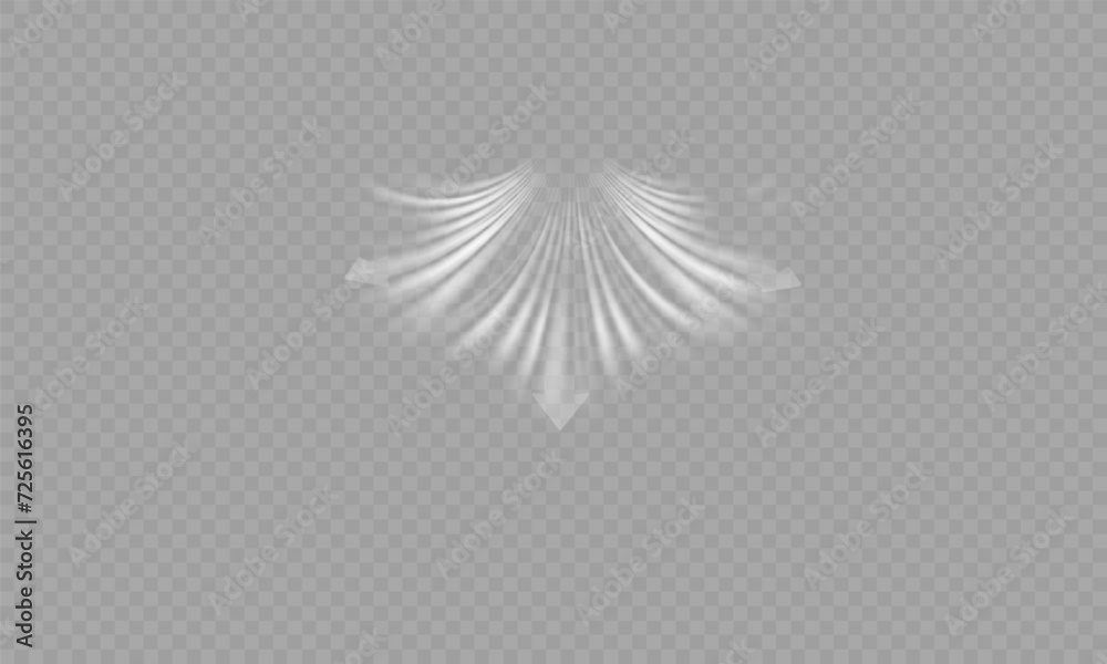 Airflow, white fumes or chilly breeze movement effect, isolated on a ...