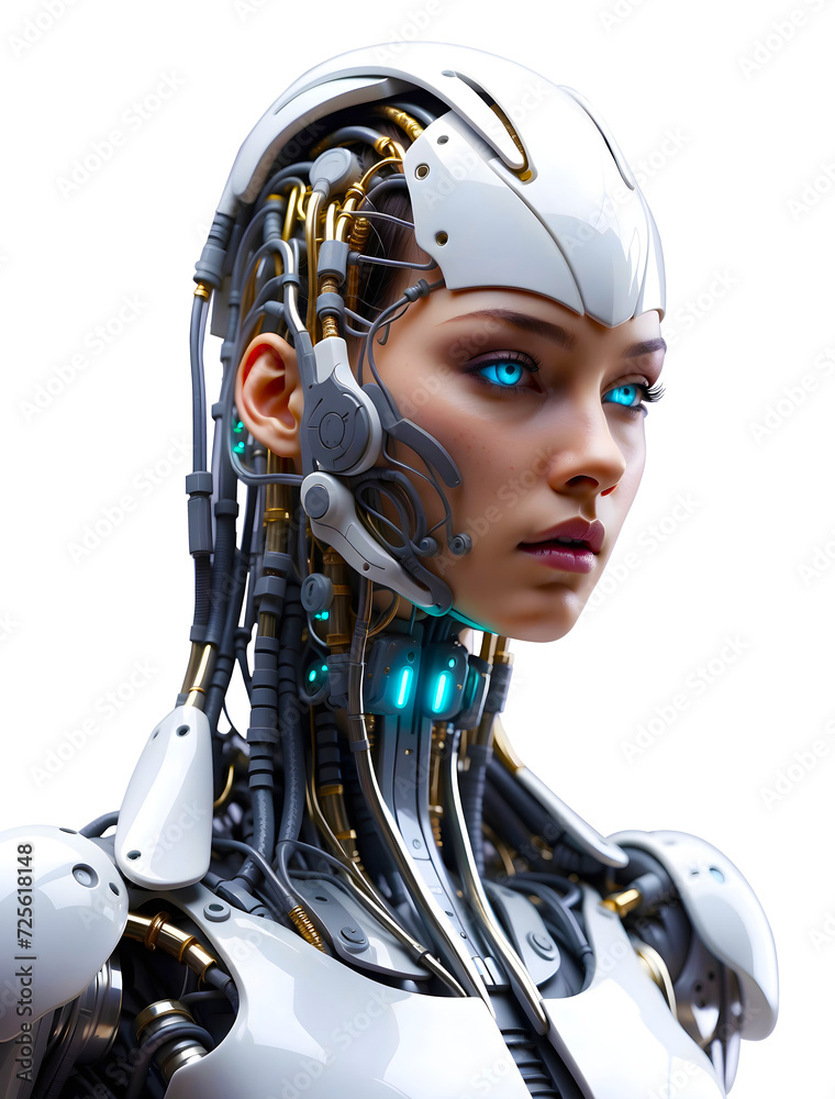 Beautiful female robot with artificial intelligence Stock Illustration ...
