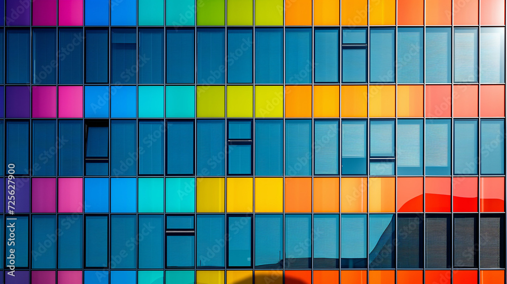 Sustainable Modern Facade, Transparent Solar Panels, Multi Colored ...