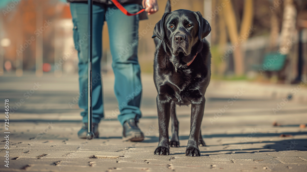 Dog blind guide service person disabled impaired help labrador eye ...