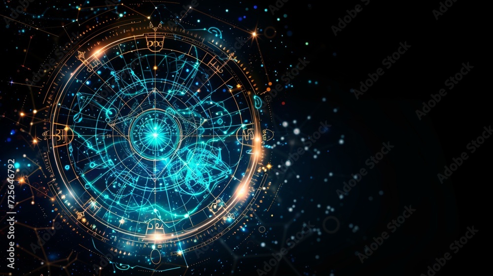 Each zodiac sign represented by a constellation, creating a harmonious ...