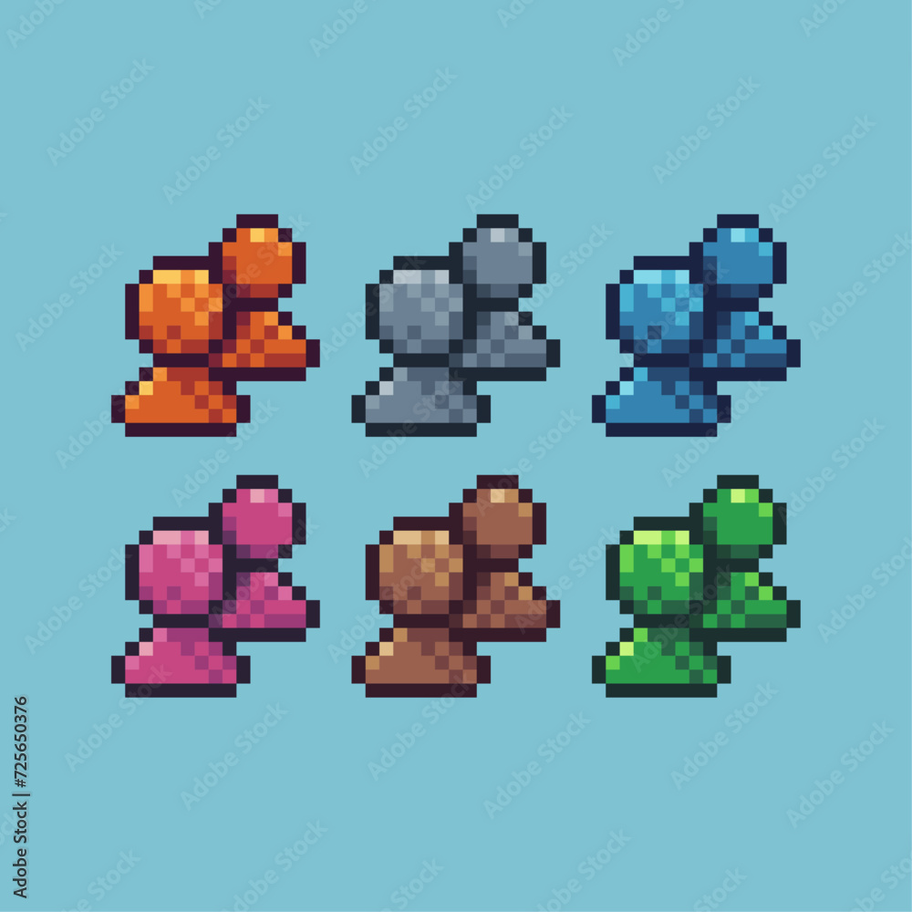 Pixel art sets icon of people icon variation color. People profile icon ...