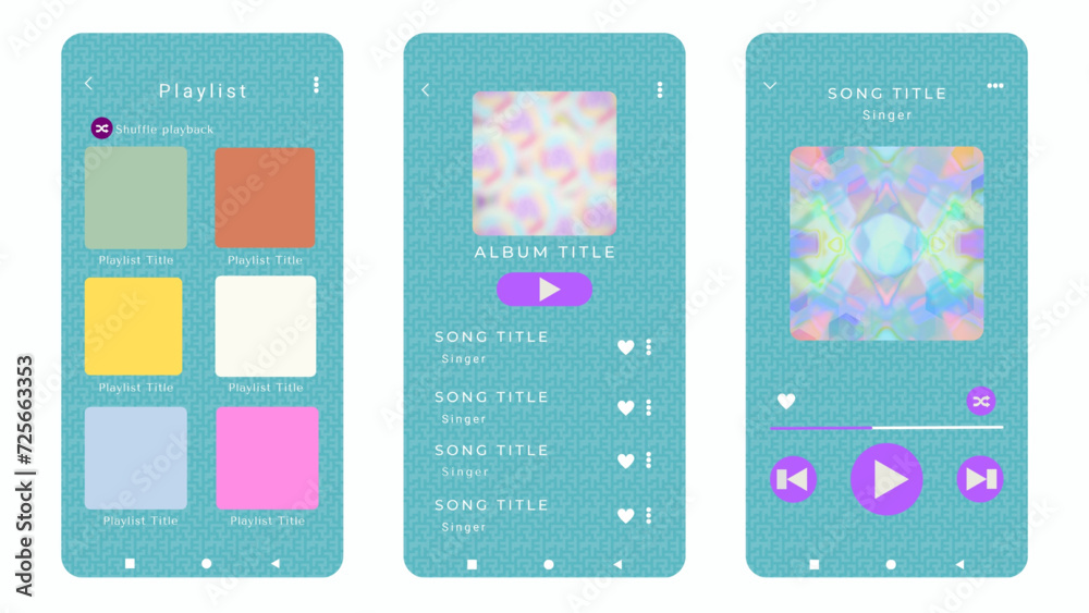 Mockup template for music player and display application charts for the ...