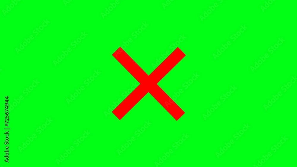 Animation in motion graphics of red cross mark symbol. Cross sign ...