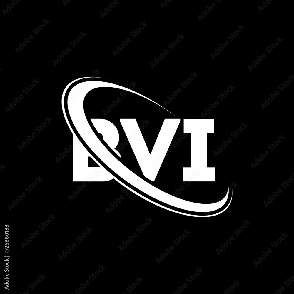 BVI logo. BVI letter. BVI letter logo design. Initials BVI logo linked ...