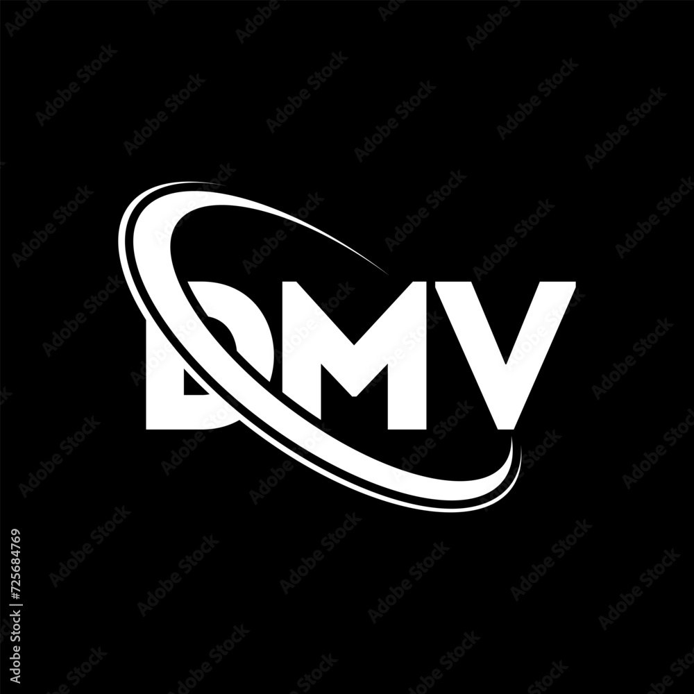DMV logo. DMV letter. DMV letter logo design. Initials DMV logo linked ...