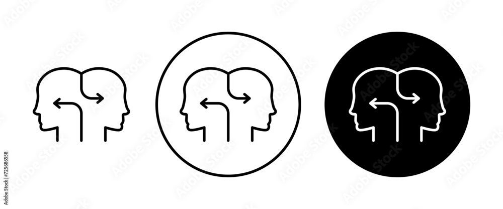 Vetor de Interpersonal relationship icon set. People conflict and ...