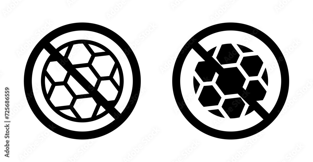 Vecteur Stock No ball game sign icon set. Ban soccer sport vector ...