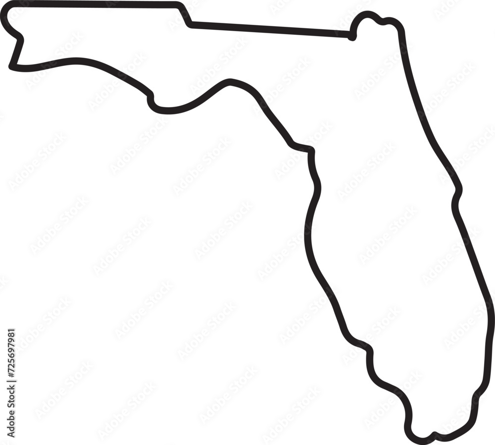 Florida political map with capital Tallahassee. State in the ...