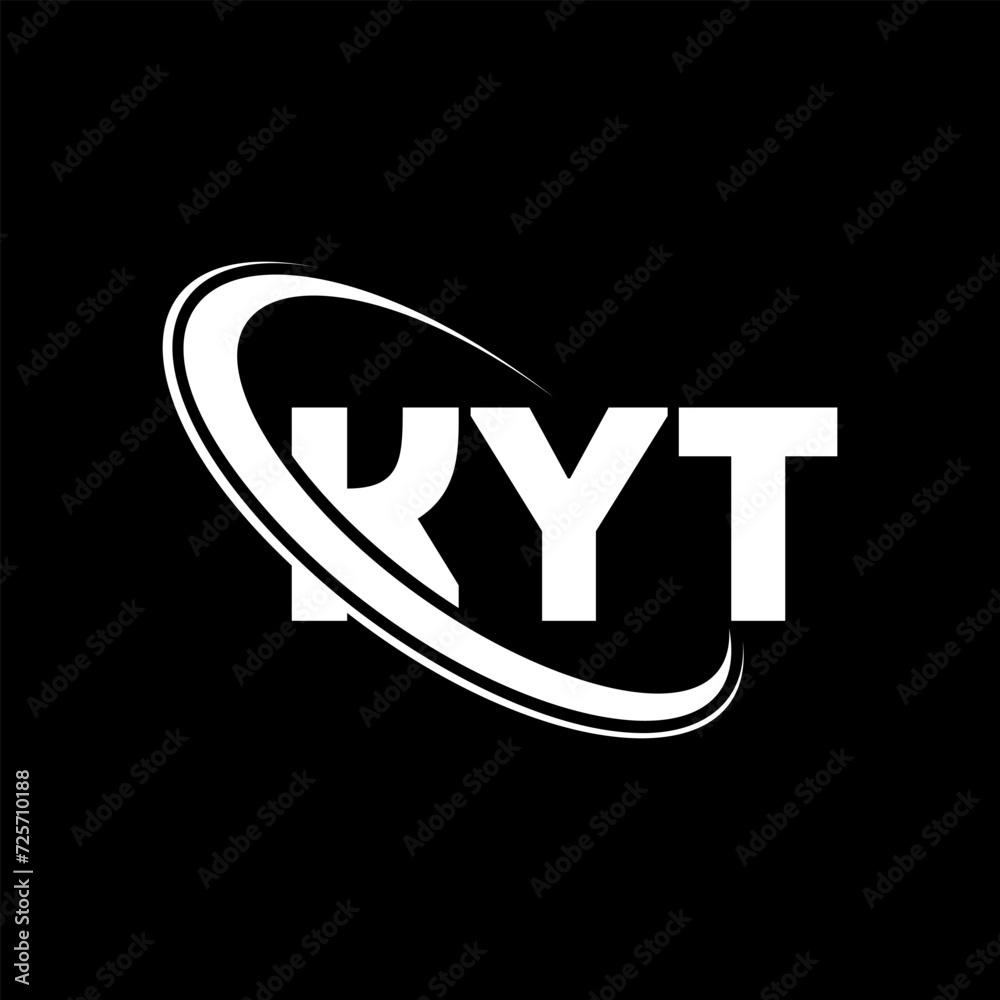 KYT logo. KYT letter. KYT letter logo design. Initials KYT logo linked with circle and uppercase ...