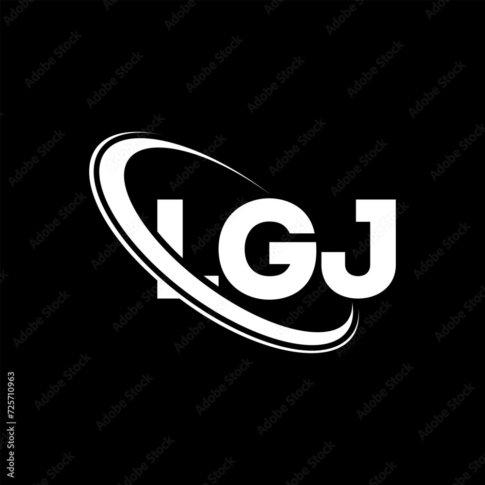 LGJ logo. LGJ letter. LGJ letter logo design. Initials LGJ logo linked with circle and uppercase ...