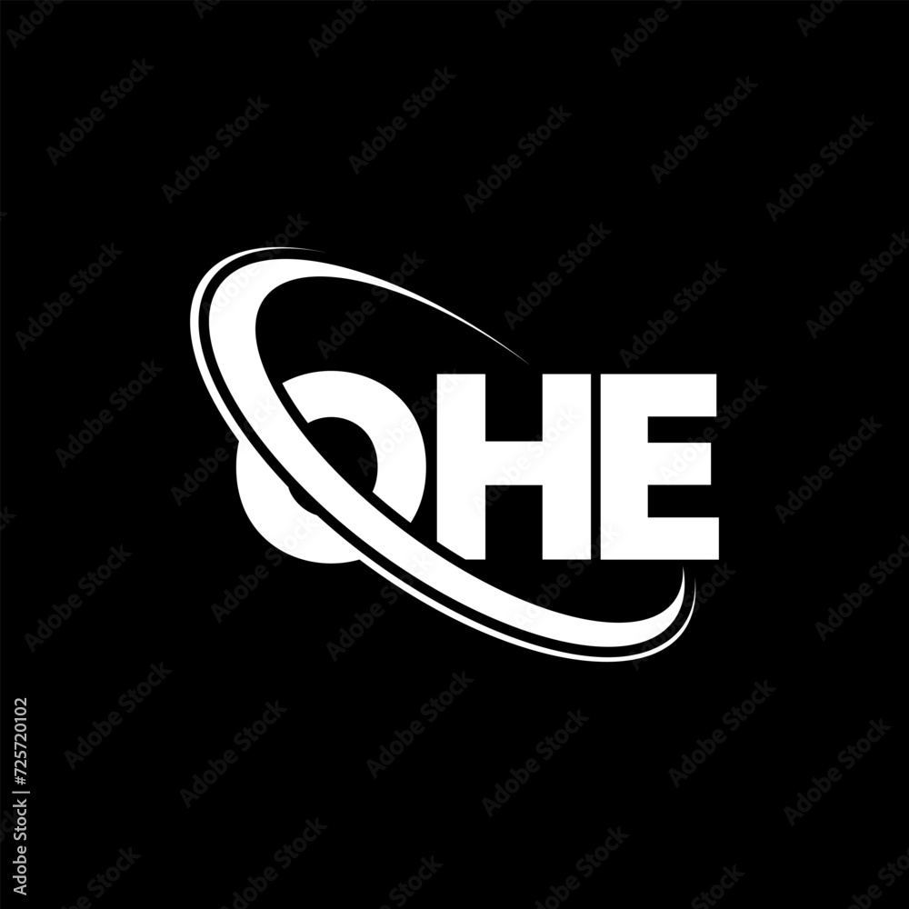 OHE logo. OHE letter. OHE letter logo design. Initials OHE logo linked ...