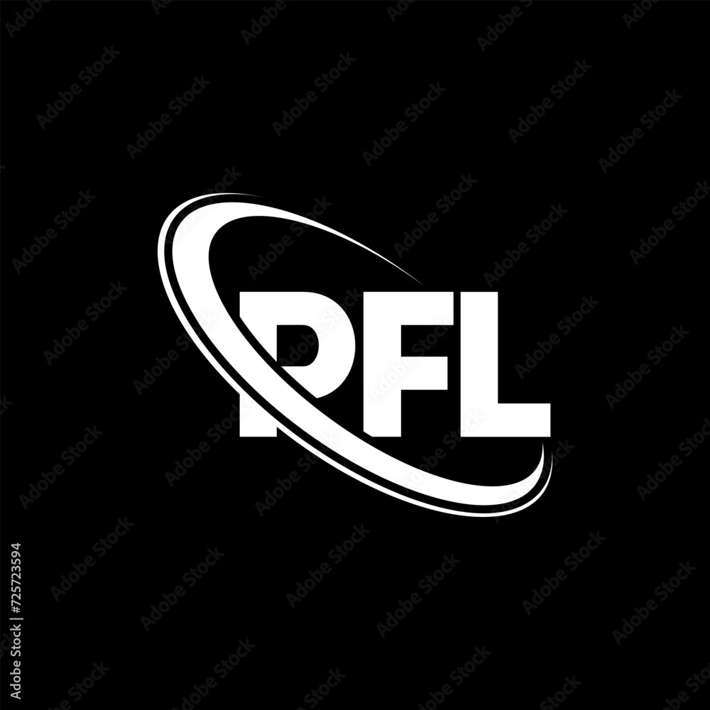 PFL logo. PFL letter. PFL letter logo design. Initials PFL logo linked ...