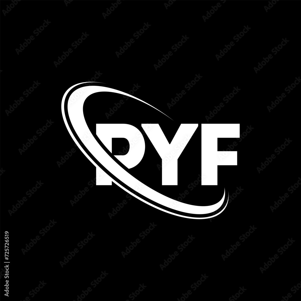 PYF logo. PYF letter. PYF letter logo design. Initials PYF logo linked ...