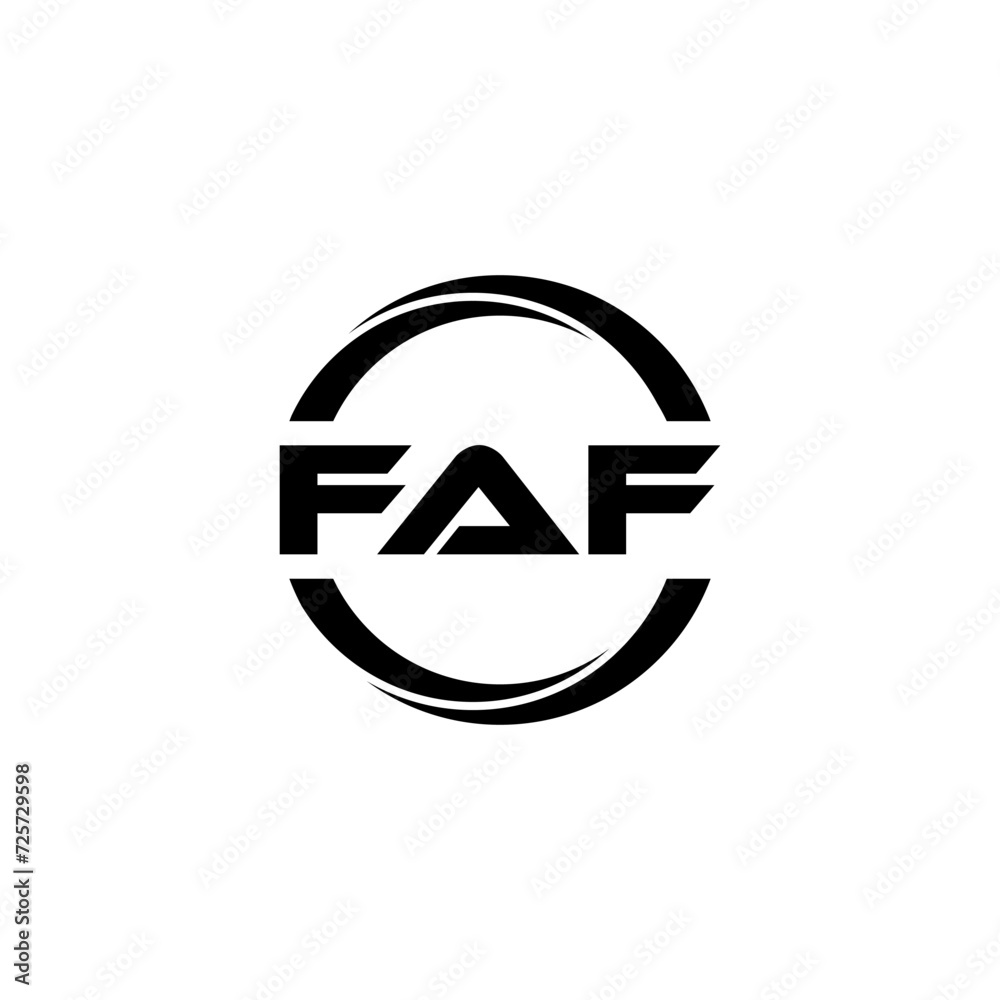 FAF letter logo design with white background in illustrator, cube logo ...