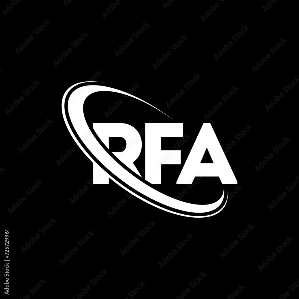 RFA logo. RFA letter. RFA letter logo design. Initials RFA logo linked ...