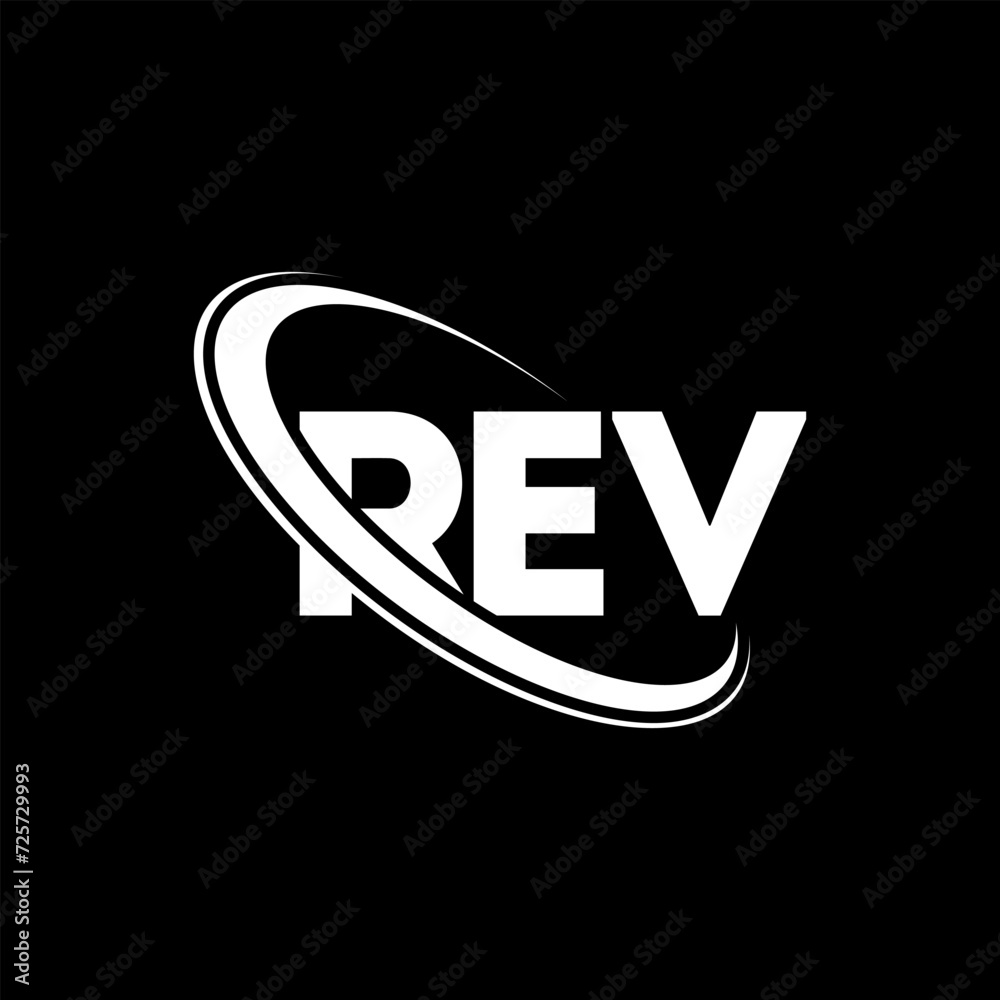 REV logo. REV letter. REV letter logo design. Initials REV logo linked ...