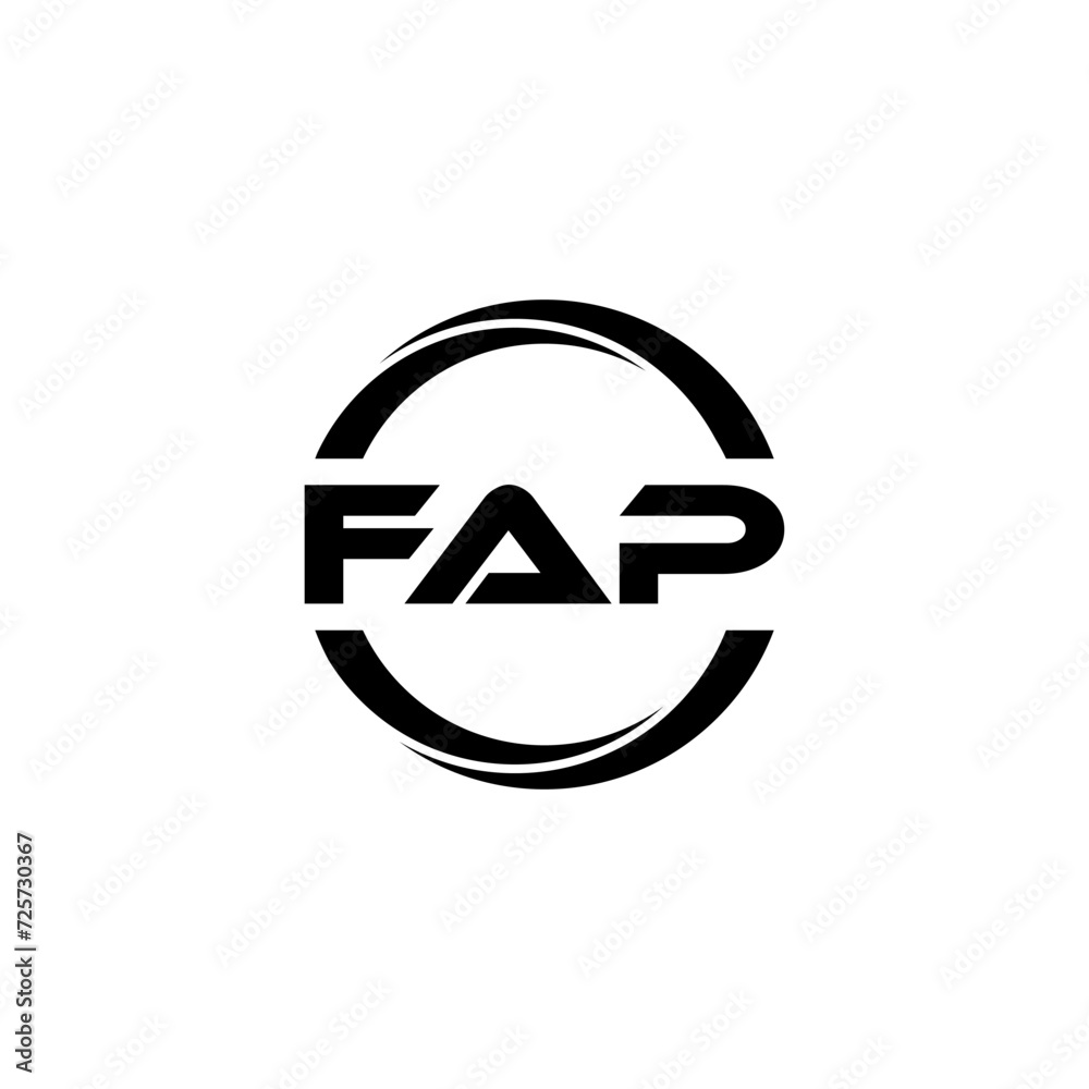 FAP letter logo design with white background in illustrator, cube logo ...
