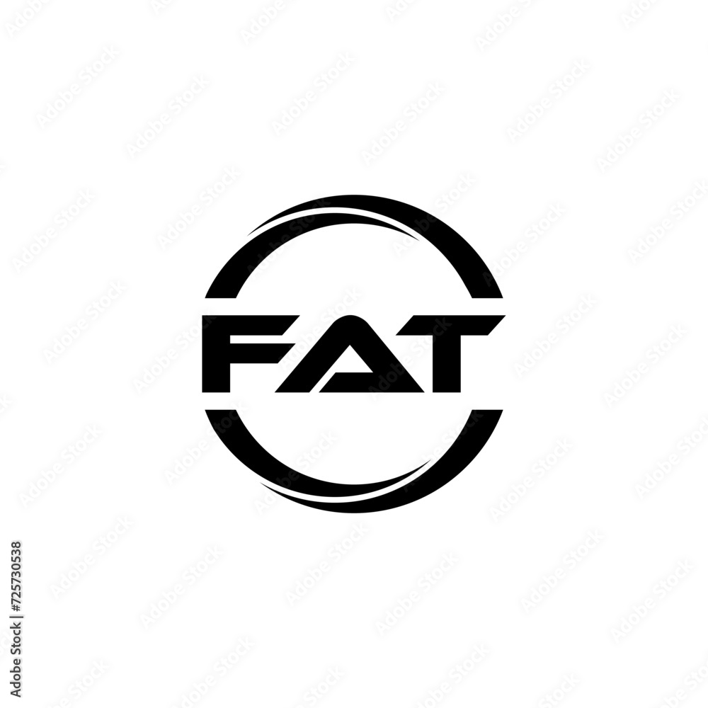 FAT letter logo design with white background in illustrator, cube logo ...