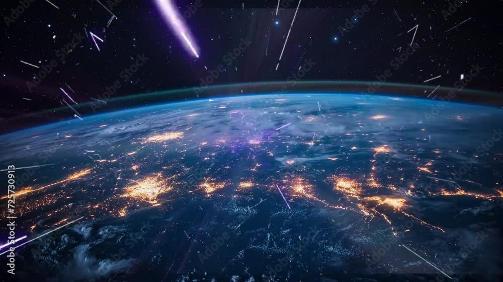 seamless looping 4k time-lapse animation video background. Earth planet ...