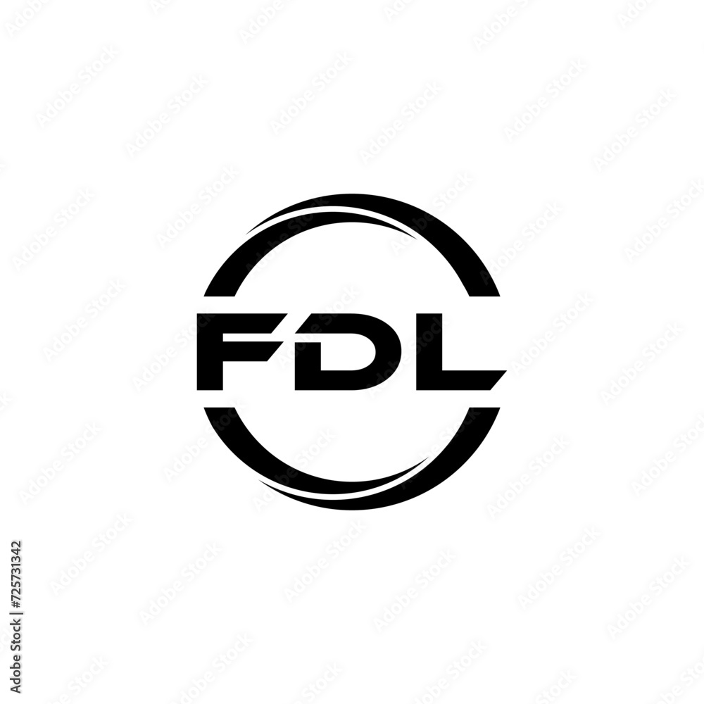FDL letter logo design with white background in illustrator, cube logo ...