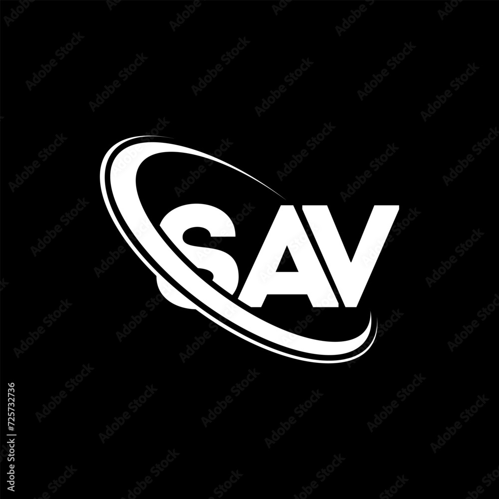 SAV logo. SAV letter. SAV letter logo design. Intitials SAV logo linked ...