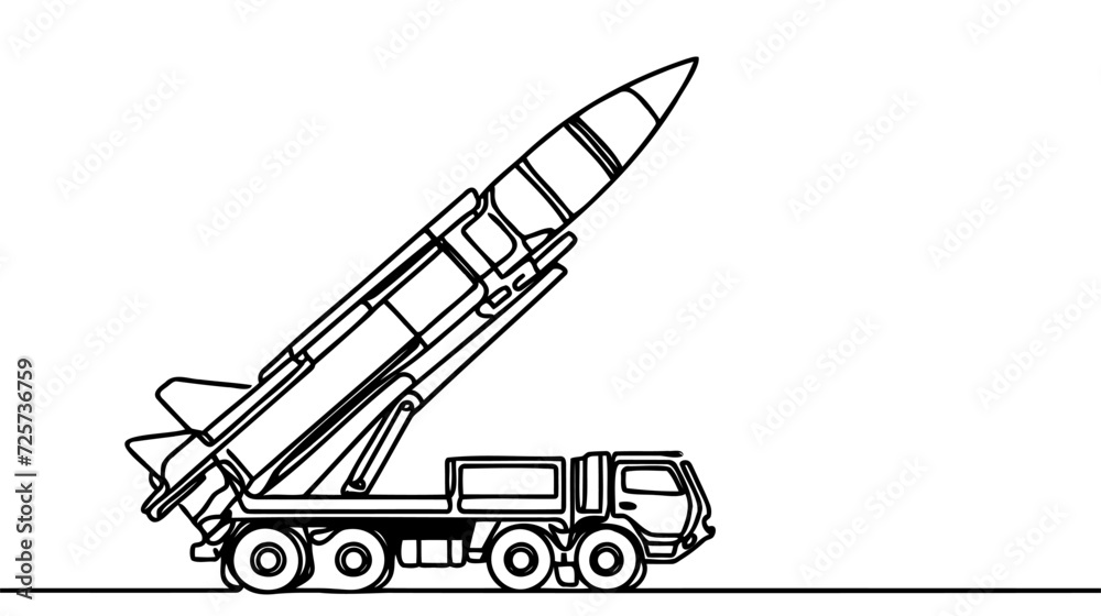 Mobile launch rocket system, Missile vehicle. ballistic missile ...