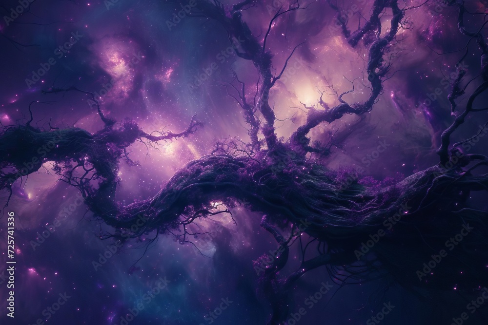 A cosmic vine weaving through space Bearing fruit that holds the ...