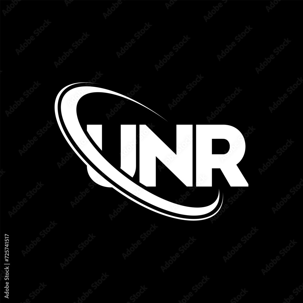 UNR logo. UNR letter. UNR letter logo design. Initials UNR logo linked ...