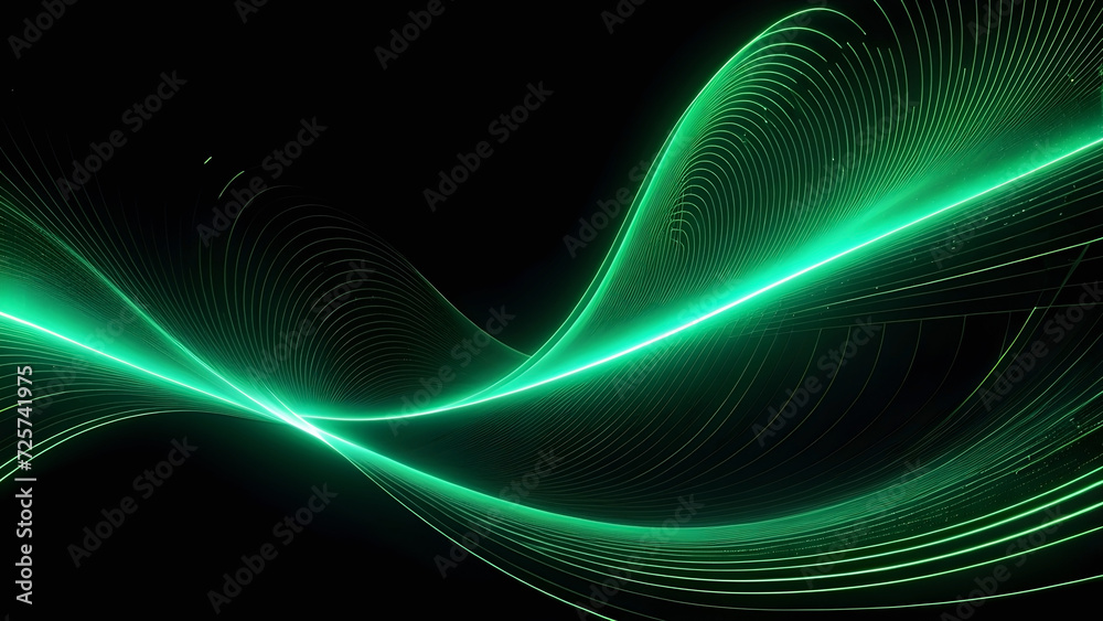 abstract green wave. abstract wallpaper digital data transfer green ...