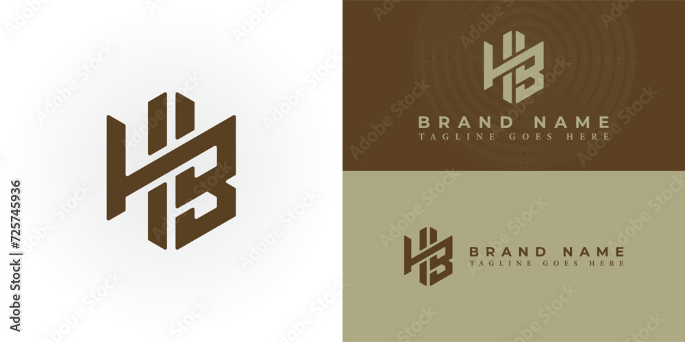 Abstract hexagon initial letter HB or BH Logo design Vector ...